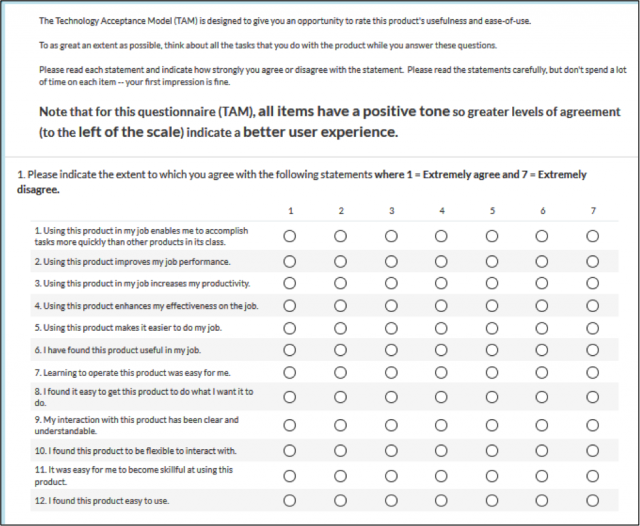 Comparison of Four TAM Item Formats: Effect of Response Option Labels ...