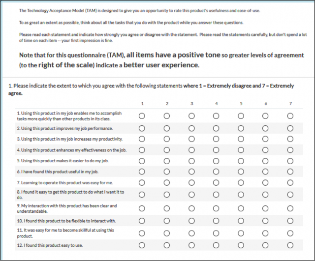 Comparison of Four TAM Item Formats: Effect of Response Option Labels ...